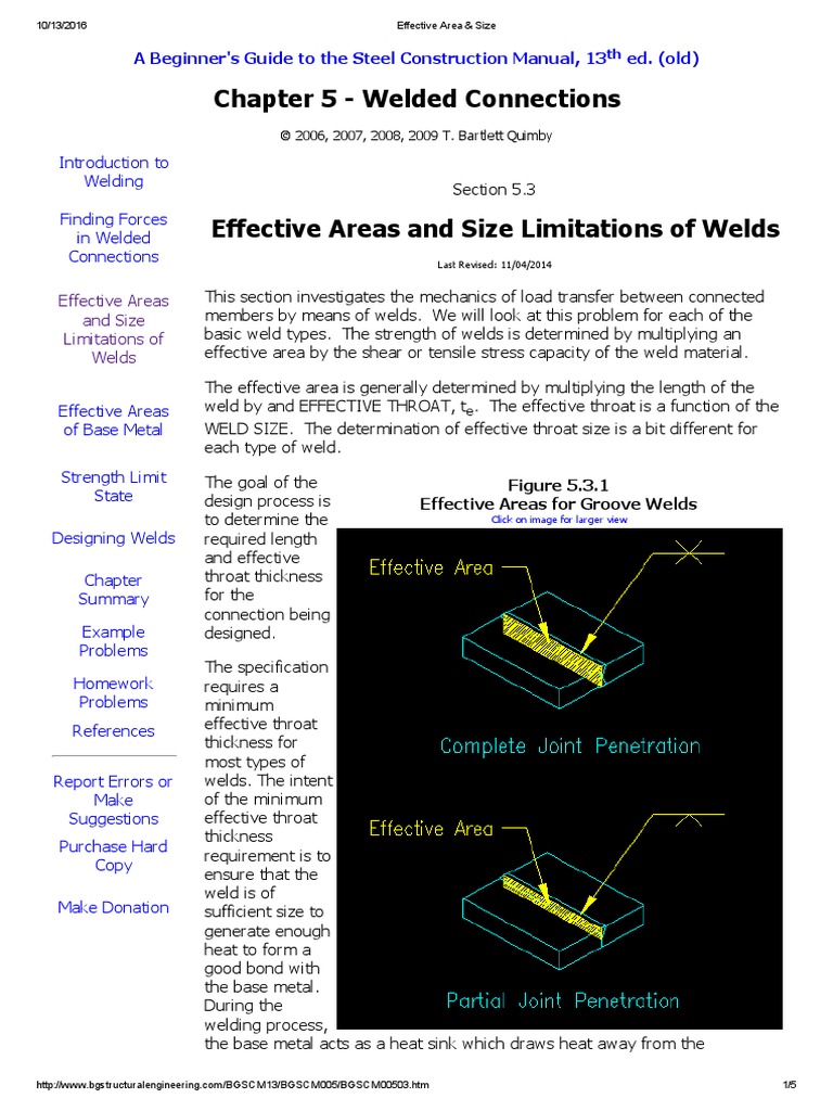 Chapter 5 Welded Connections: Effective Areas and Size Limitations of ...