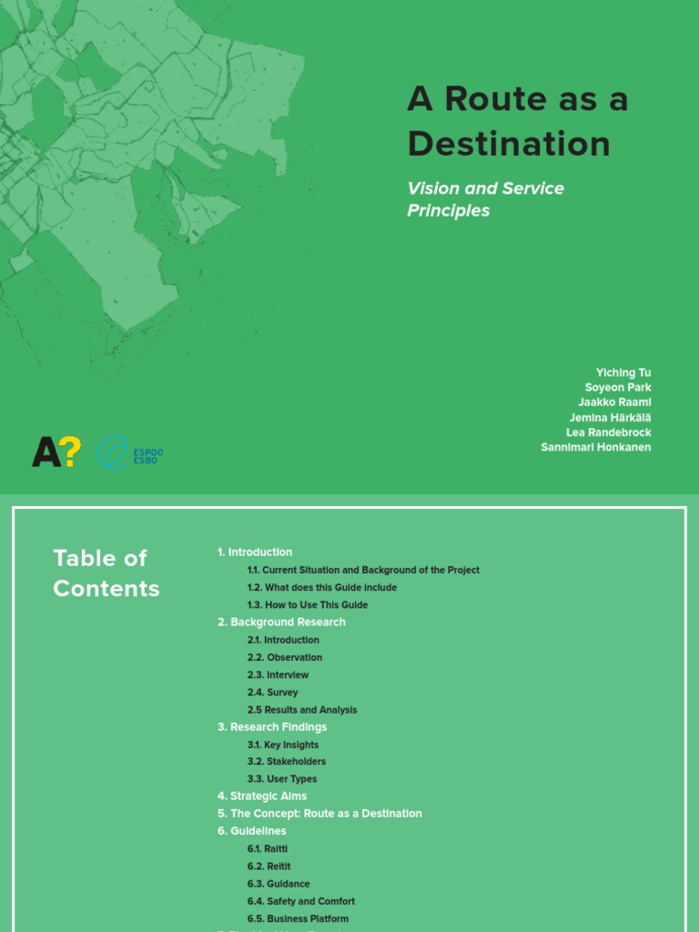 A Route As A Destination - Vision and Service Principles | Download ...