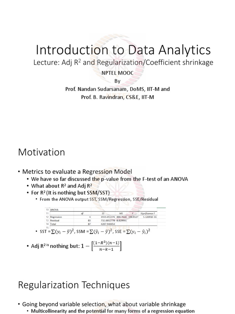 Lecture 3 Regularization Coefficient Shrinkage Pdf