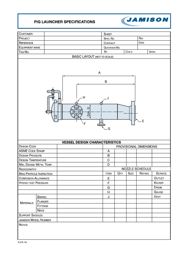 Pig Launcher Specifications PDF | PDF