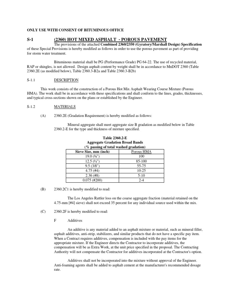Porous Asphalt Specifications PDF | PDF | Road Surface | Lime (Material)