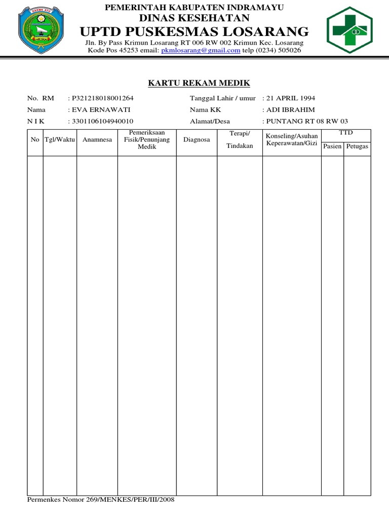 Kartu Status Pasien | PDF
