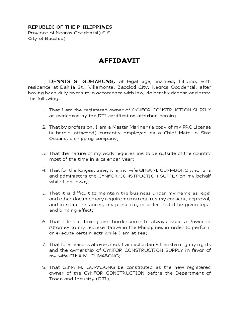 Affidavit DTI | PDF | Government Information | Government