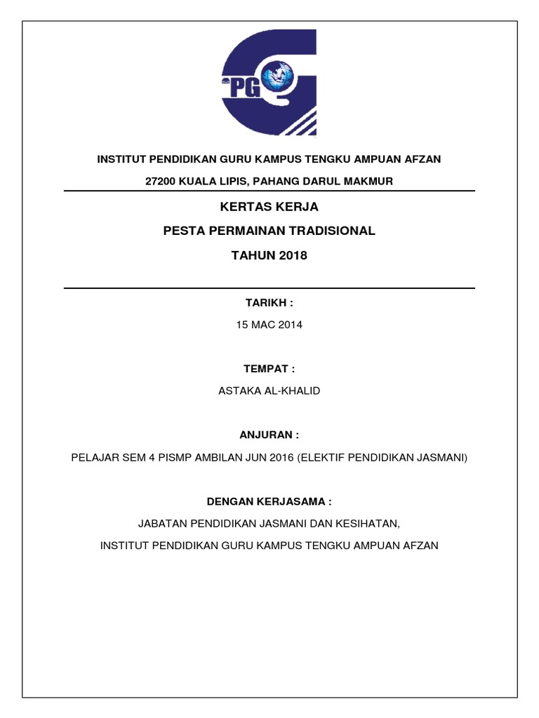 Pesta Permainan Tradisional 2018 | PDF