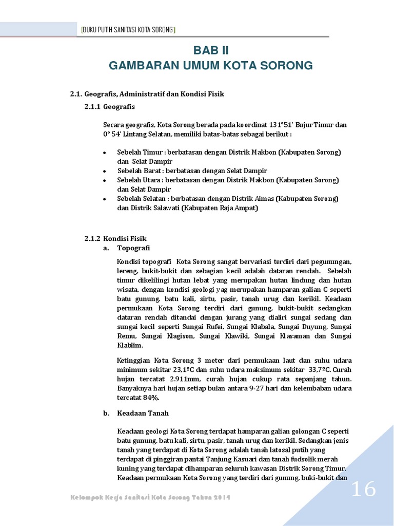Kota Sorong - BPS Bab 2 | PDF