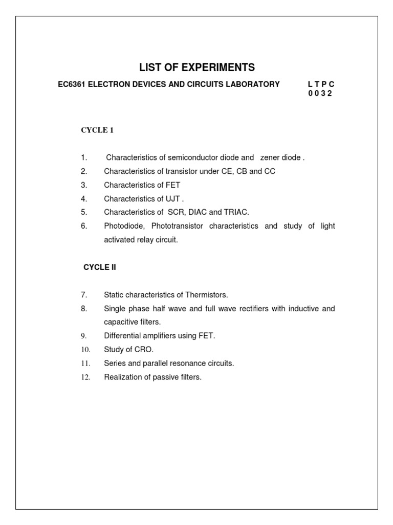 Edc Lab | PDF | Bipolar Junction Transistor | Field Effect Transistor