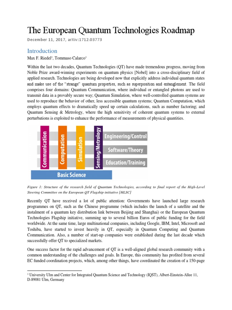 European QT Roadmap | PDF | Quantum Computing | Quantum Mechanics