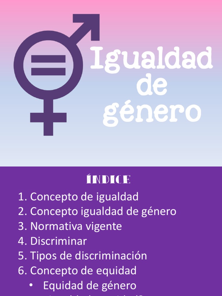 Igualdad de Género | PDF