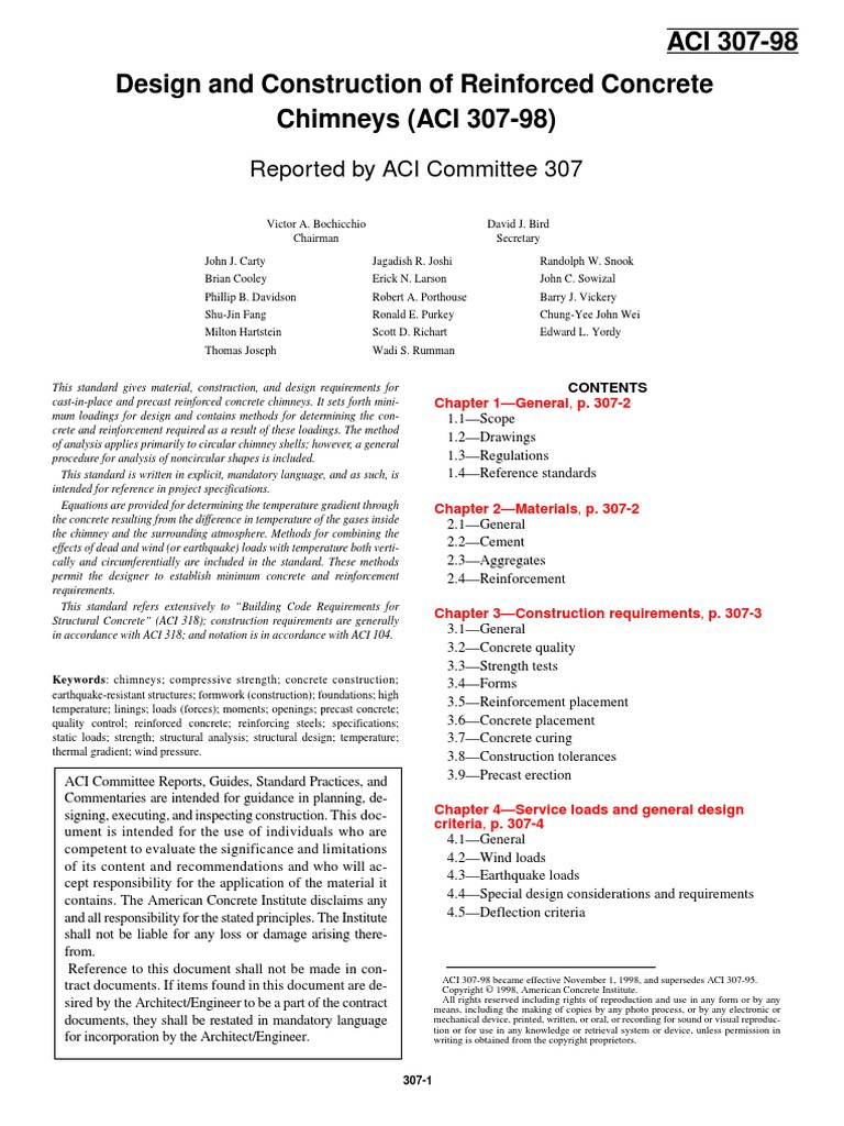 Aci 307 - 98 | PDF | Precast Concrete | Concrete