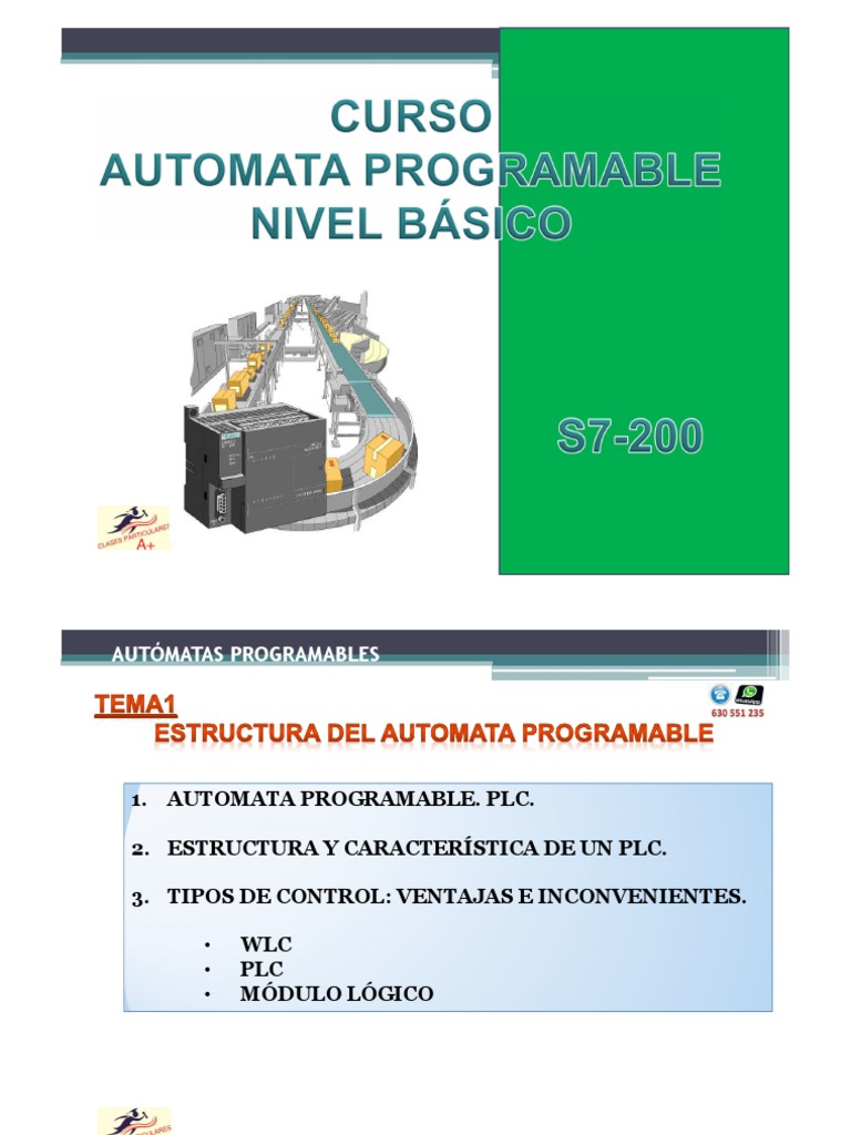 Curso Autómatas Programables s7200 | PDF | Controlador lógico ...