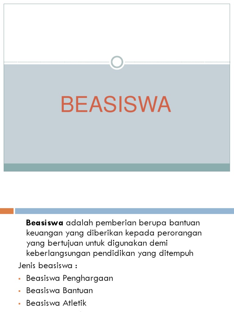 BEASISWA | PDF | Karier & Perkembangan