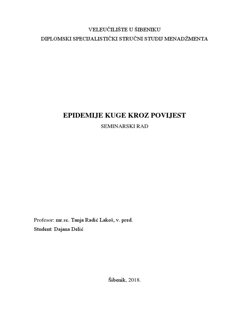 Epidemije Kuge Kroz Povijest | PDF