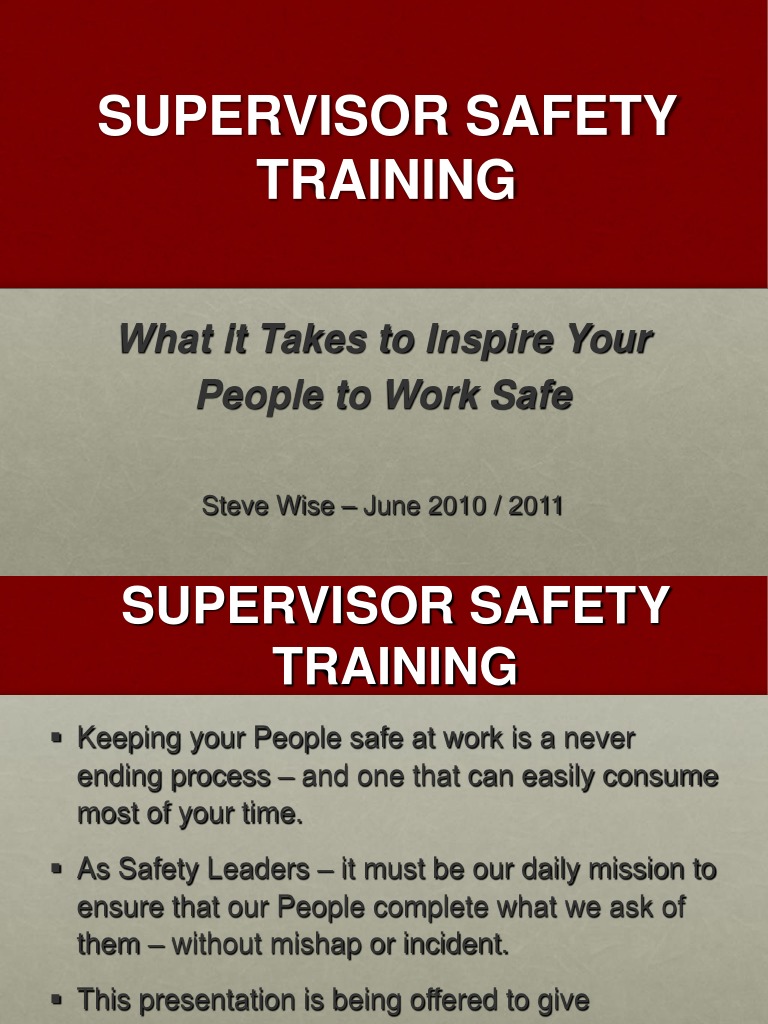 Supervisor Safety Training: What It Takes To Inspire Your People To ...