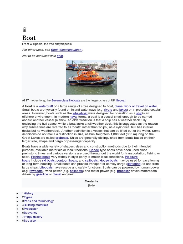 For Other Uses, See - Not To Be Confused With .: Boat (Disambiguation ...