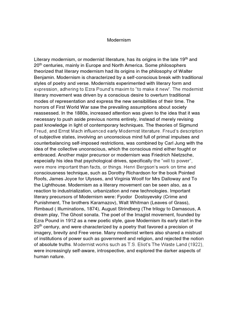 Modernism | PDF | Literary Modernism | Poetry