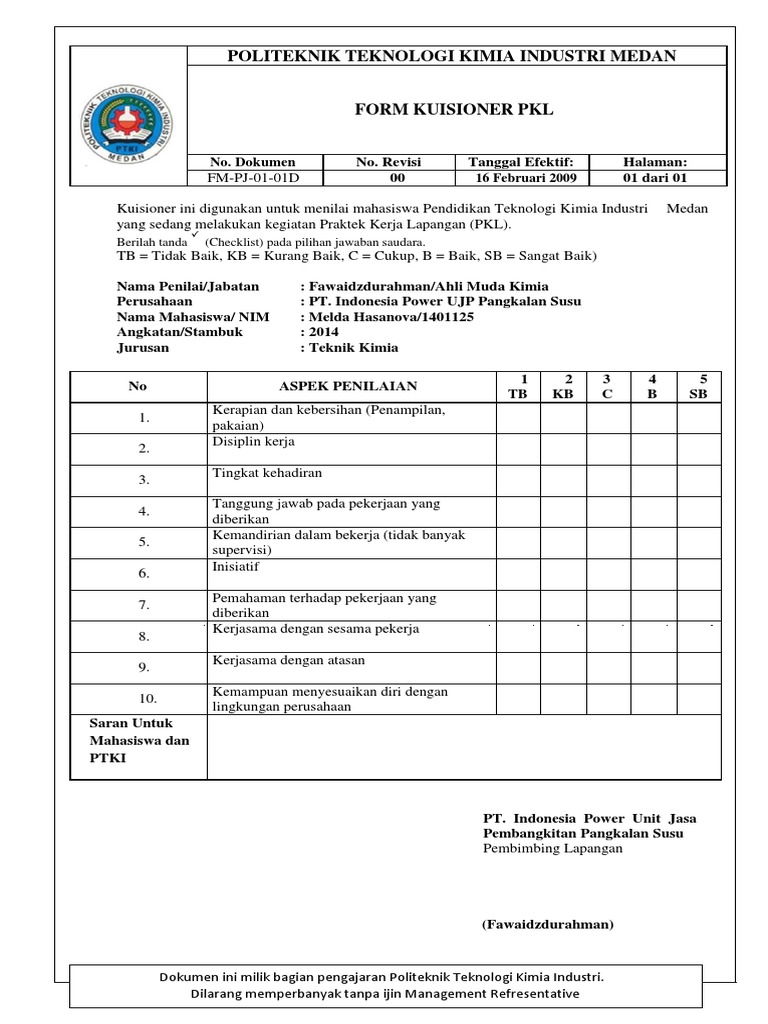 Lembar Kuisioner | PDF