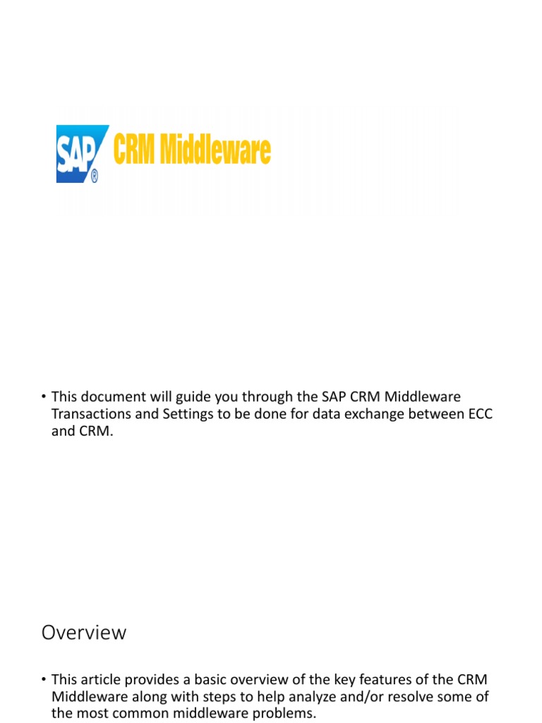 SAP CRM Middleware Settings Guide | PDF | Download | Customer Relationship Management