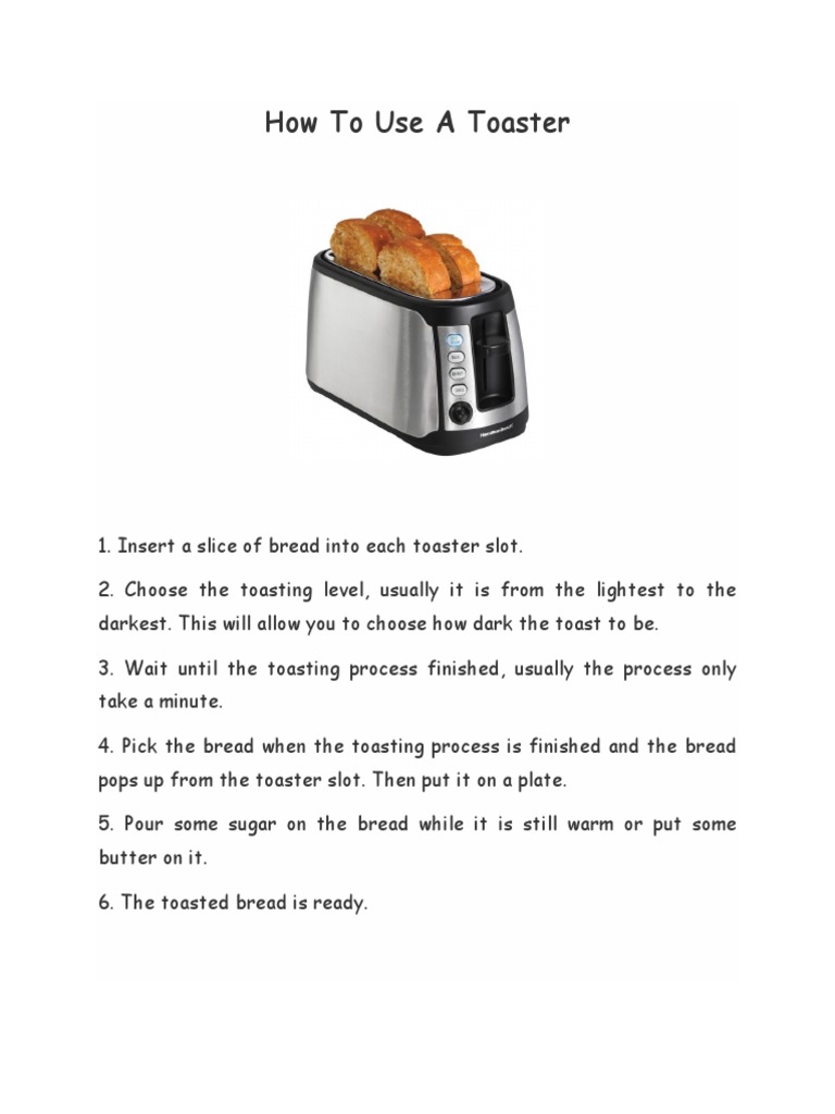 How To Use A Toaster | PDF