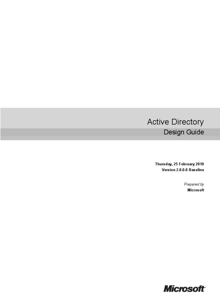 Active Directory Design Guide | PDF | Active Directory | Windows Server ...