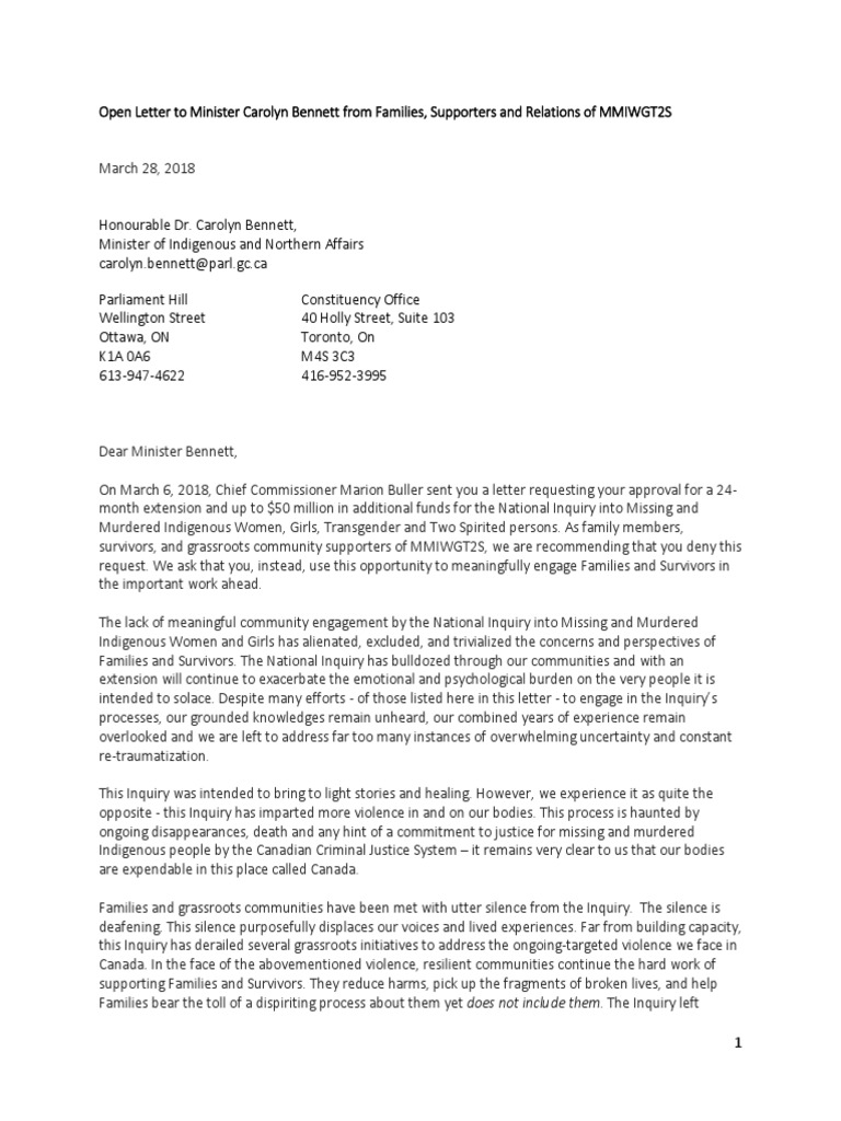Call for Action on MMIWGT2S Inquiry | PDF | Canada | First Nations