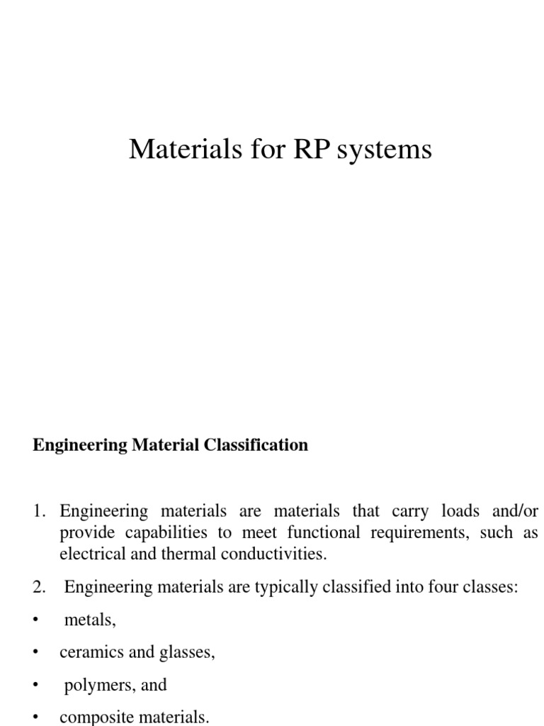 Materials For RP Systems | PDF | Thermoplastic | Polyethylene