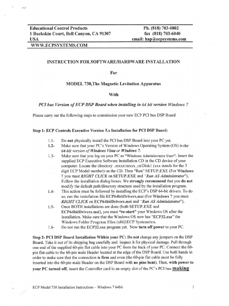 Manual Model 730 Instructions | PDF