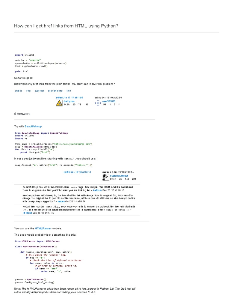 How Can I Get Href Links From HTML Using Python?: 6 Answers | Download ... How Can I Get Href Links From HTML Using Python?: 6 Answers | Download ...