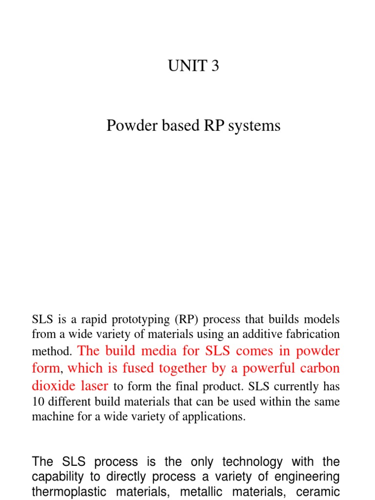 Unit 3 Powder Based RP Process | PDF | Production And Manufacturing ...