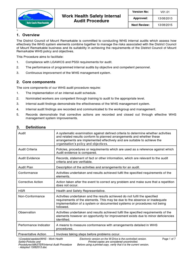 Internal Audit Procedure - Adopted 13082013 | Internal Audit | Audit