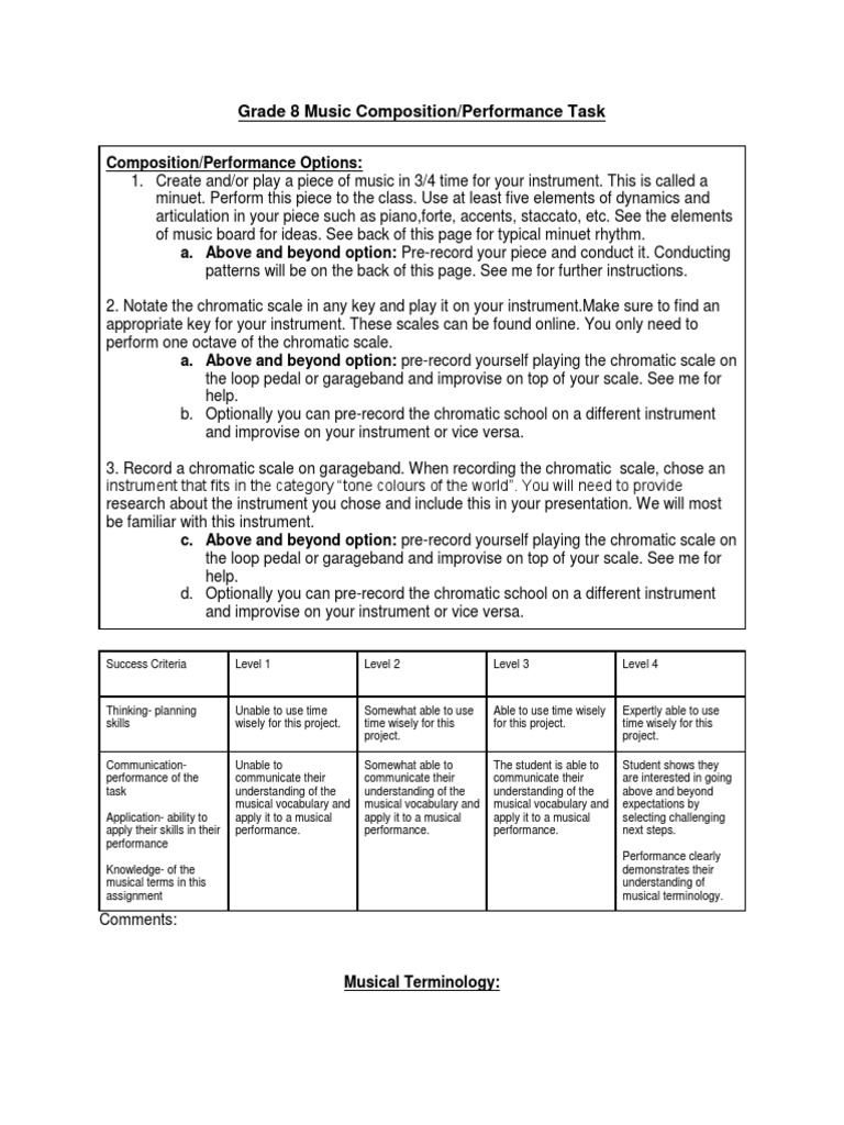 Grade 8 Music Composition Guide | PDF | Scale (Music) | Garage Band