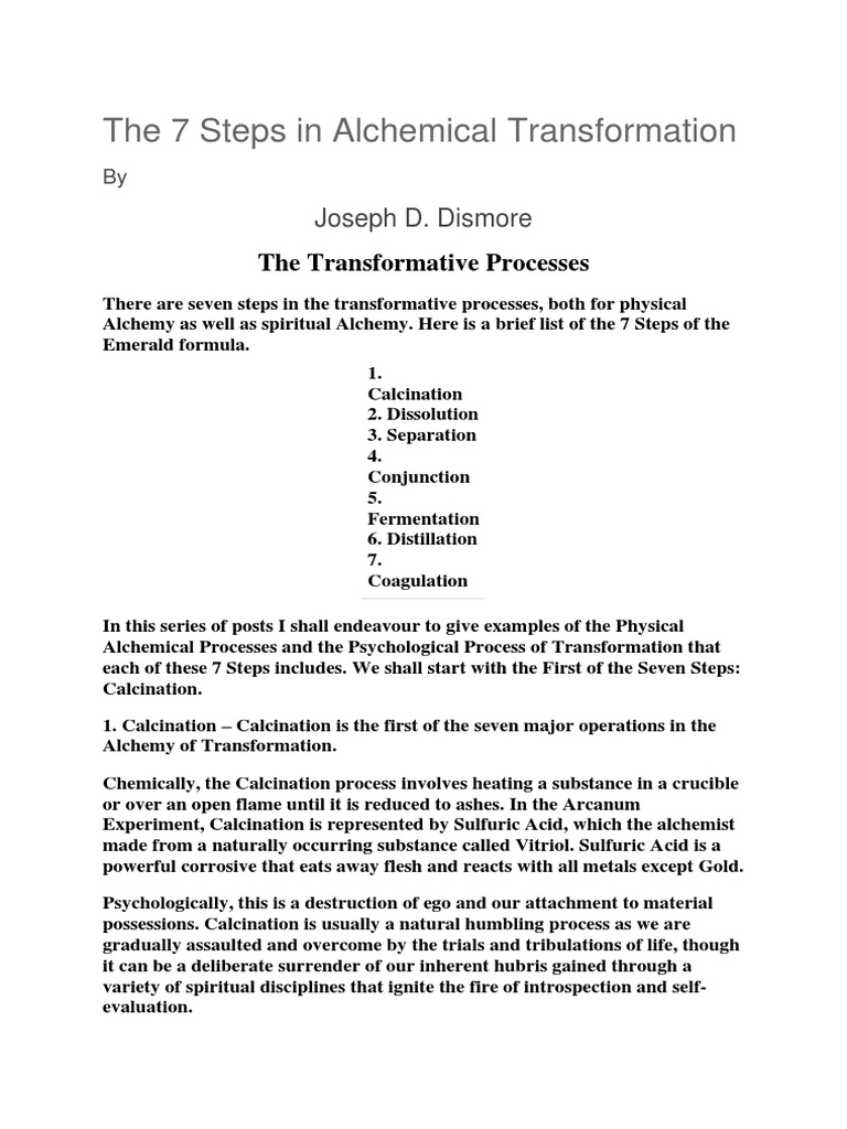 The 7 Steps in Alchemical Transformation | PDF | Alchemy | Distillation