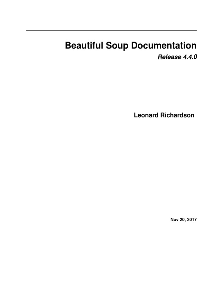 Beautiful Soup 4 | PDF | Html Element | Xml