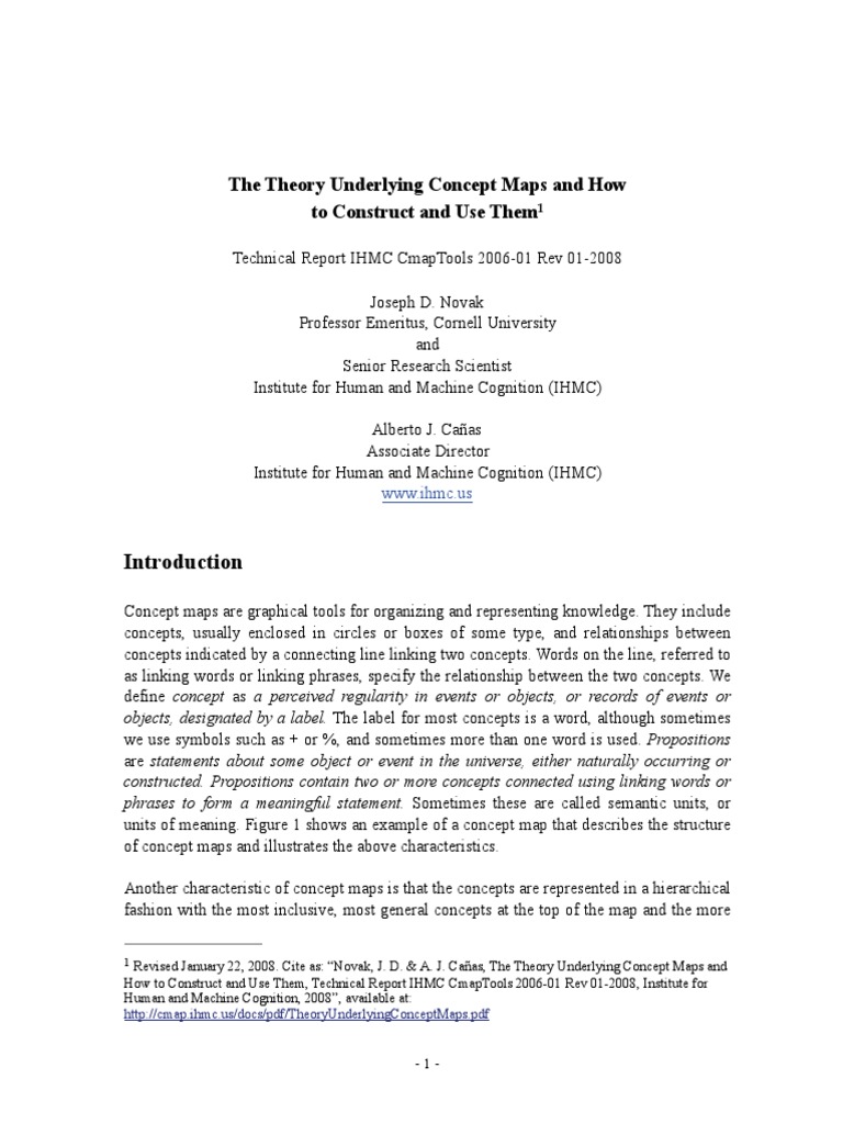 The Theory Underlying Concept Maps And How To Construct And Use Them