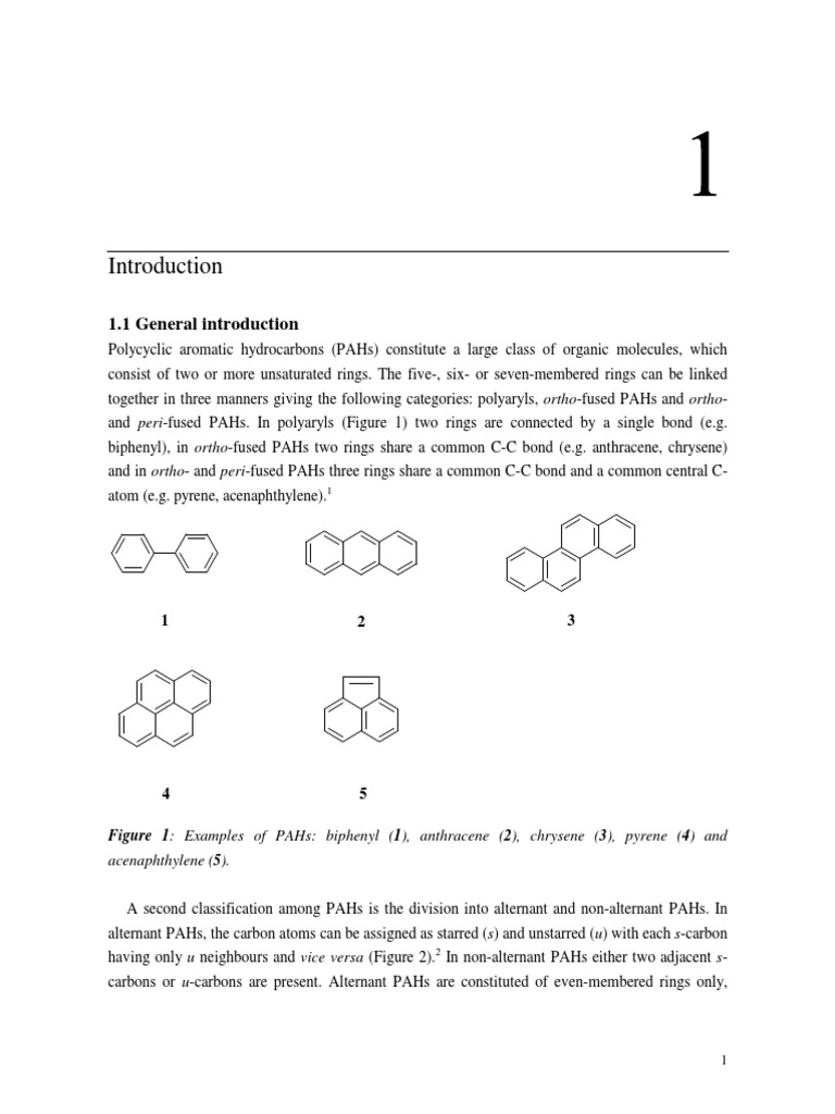 1.1 General Introduction: Figure 1: Examples of Pahs: Biphenyl (1 ...
