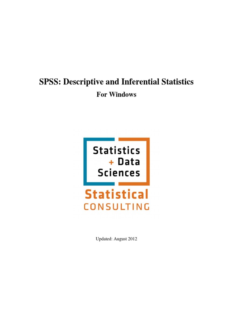 Spss Descriptive And Inferential Statistics For Windows Pdf