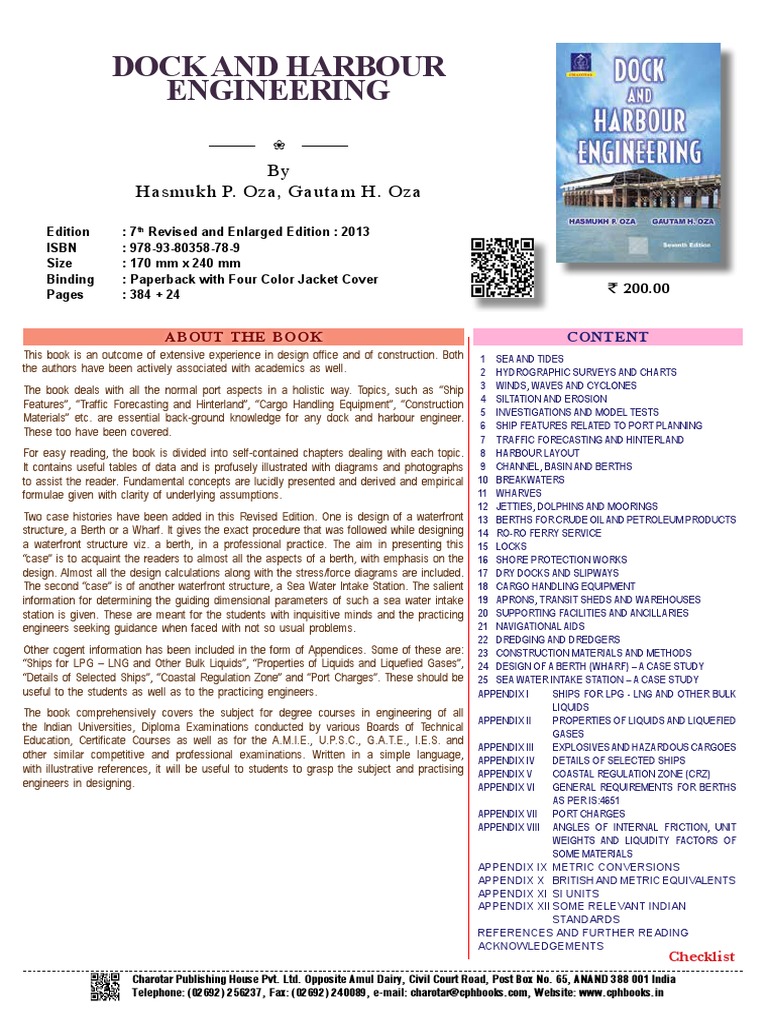 Dock and Harbour Engineering by H P Oza G H Oza PDF | PDF | Dredging ...