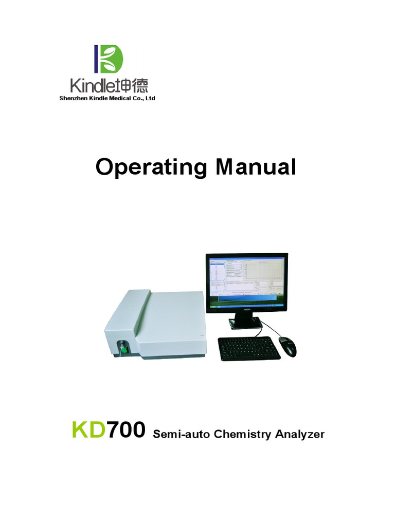 KD700 New Operating Manual PDF | PDF | Menu (Computing) | Absorbance