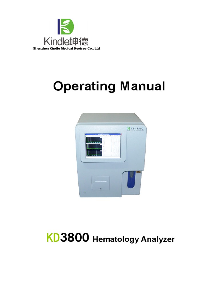 KD3800 New Operating Manual | PDF | Red Blood Cell | Computer Keyboard