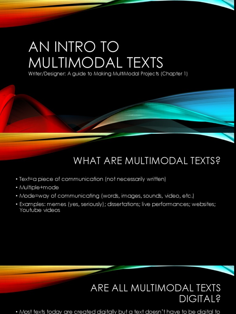 An Intro To Multimodal Texts: Writer/Designer: A Guide To Making ...