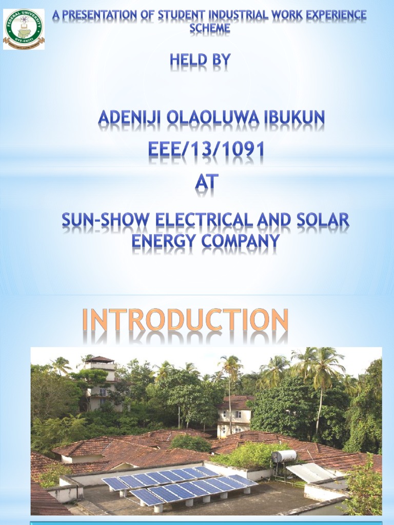 IBK SIWES Power Point Final | PDF | Photovoltaic System | Solar Panel