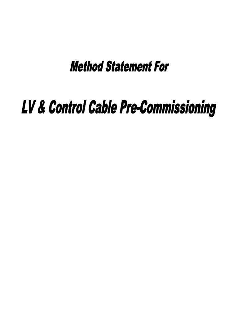 LV & Control Cable Testing Procedure | PDF | Safety | Business