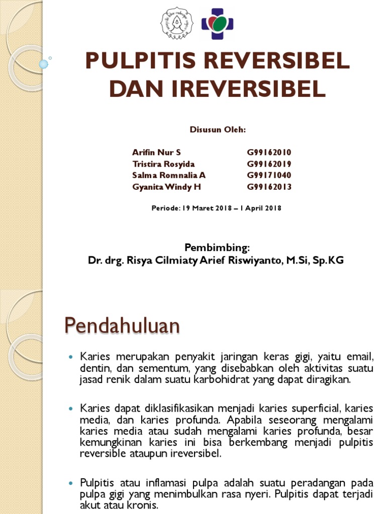 Pulpitis Reversibel dan Irreversibel Gigi | PDF
