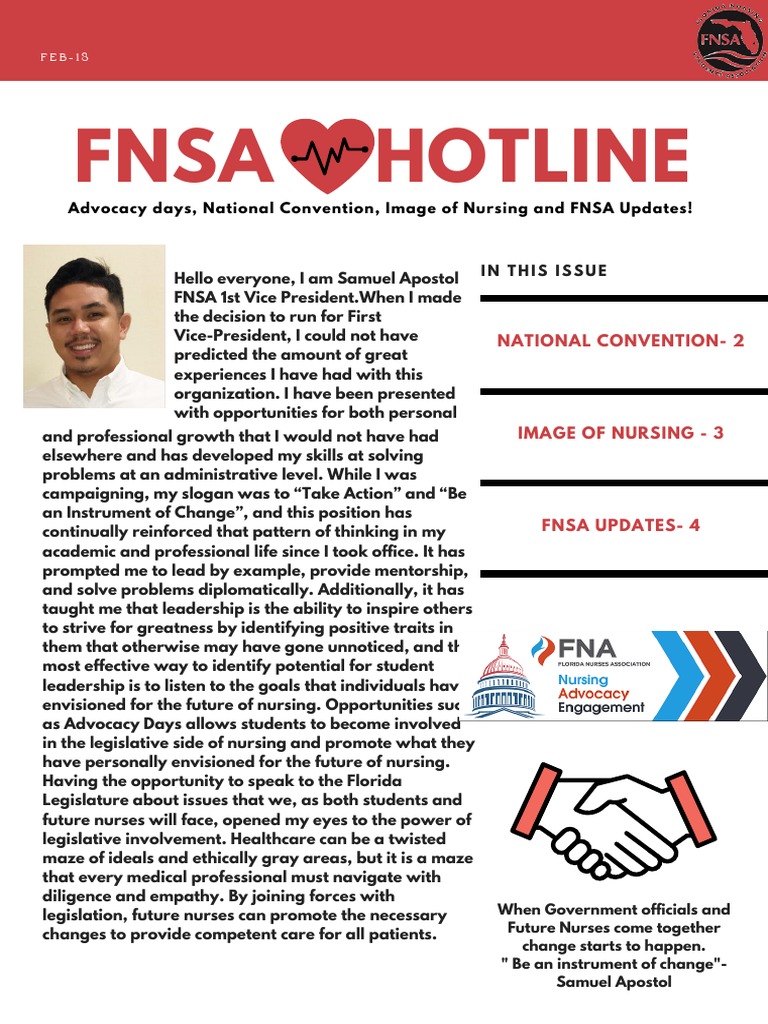 Fnsa Hotline Feb 2018 | PDF | Nursing | Leadership