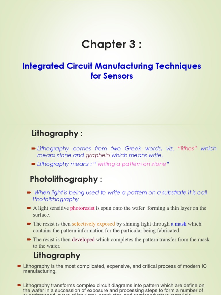 A6 Chapter 3 Final | PDF | Photolithography | Semiconductors
