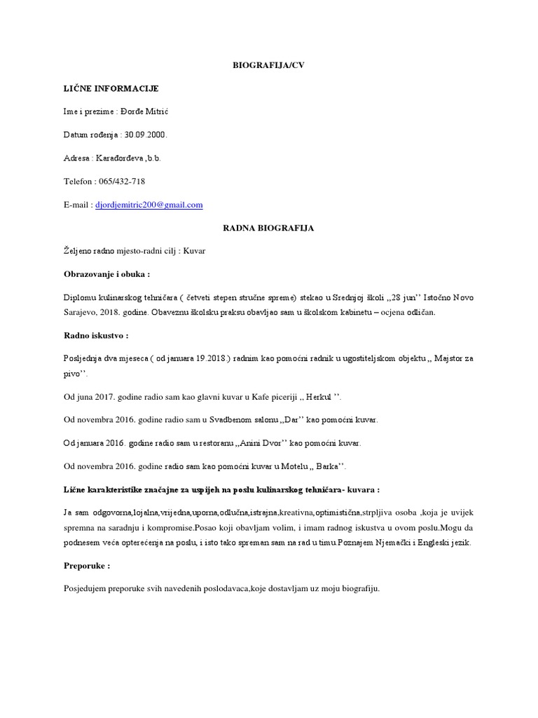 BIOGRAFIJA | PDF
