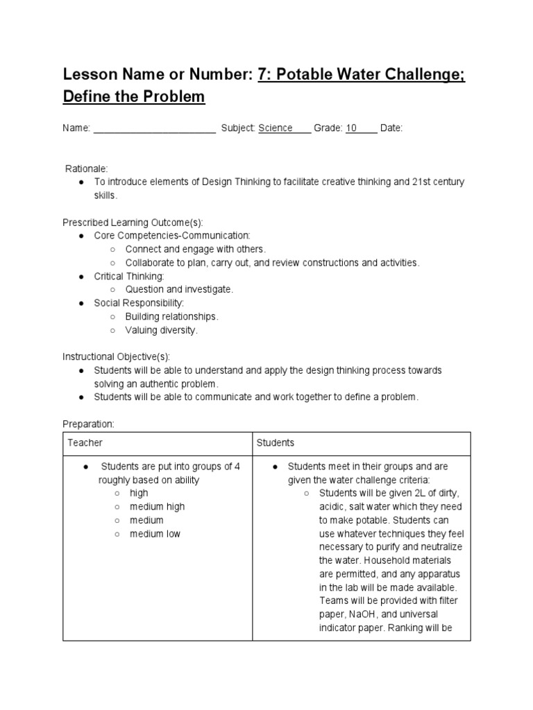 Lesson 7 | PDF | Design Thinking | Teachers