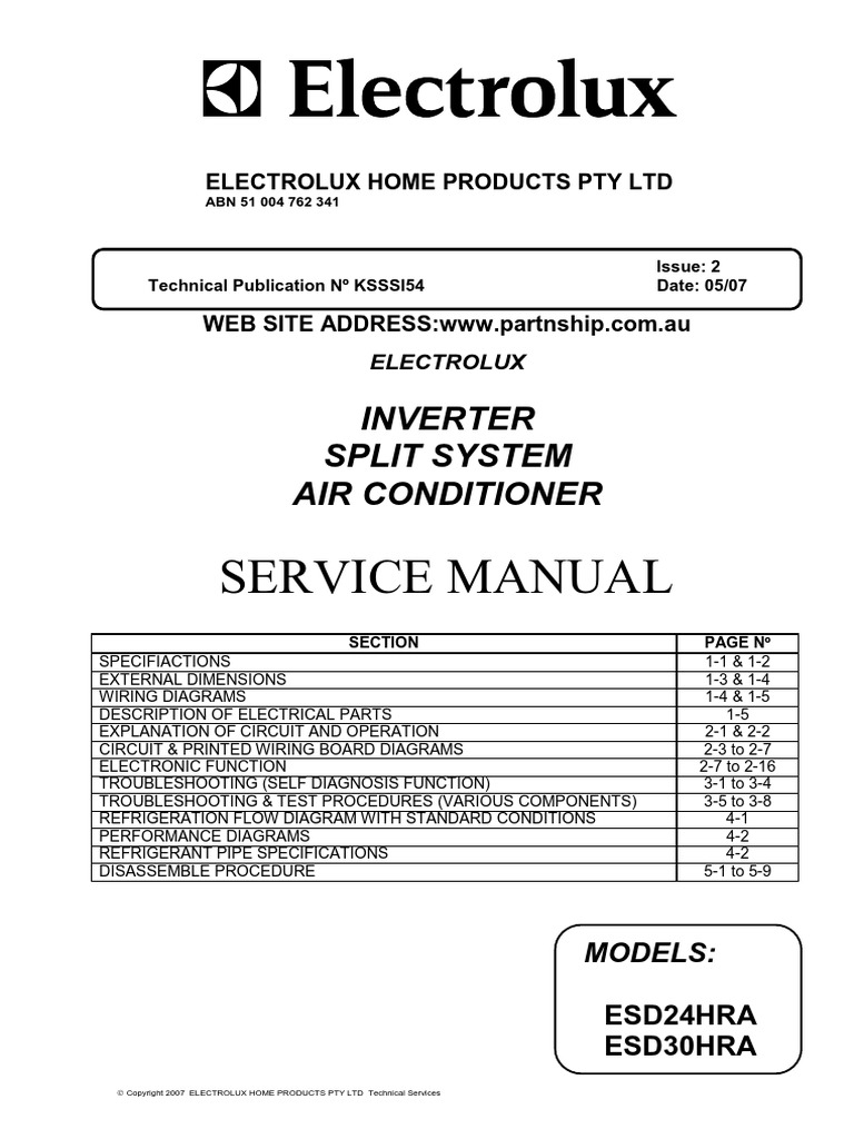 Service Manual: Inverter Split System Air Conditioner | PDF | Air Conditioning | Hvac