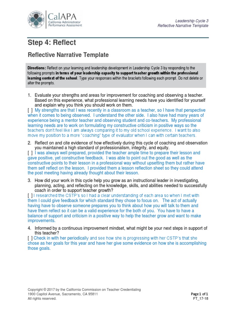 Calapa c3 s4 Reflectivenarrative | PDF | Mentorship | Teachers