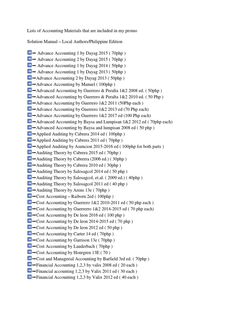 List | PDF | Accounting | Management Accounting