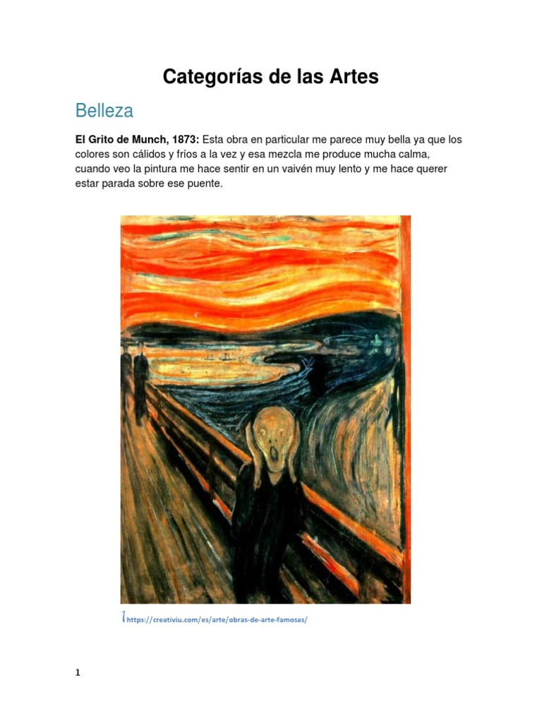 Categorías de Las Artes | PDF | Pinturas | Estética